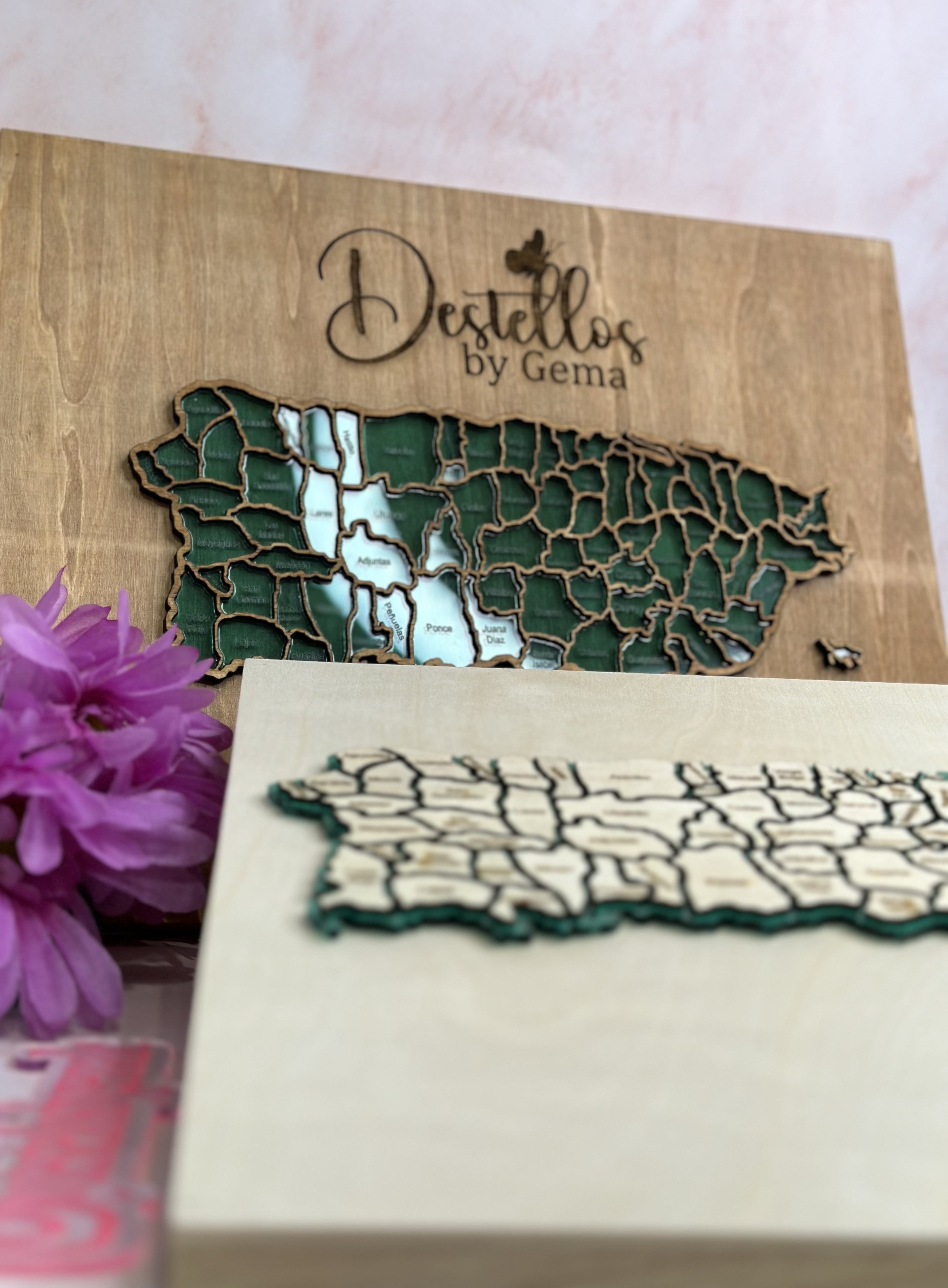Wooden map of Puerto Rico | Destellosbygemallc